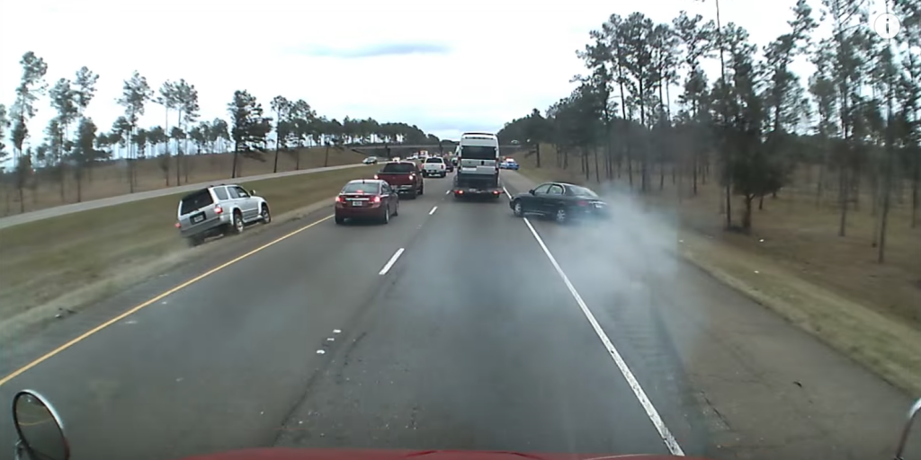 As Traffic Suddenly Stops, This Car Pulls Off An Insane Save!