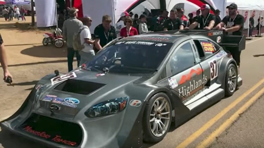 An AWD Nissan GT-R-Powered Ford Focus Race Car