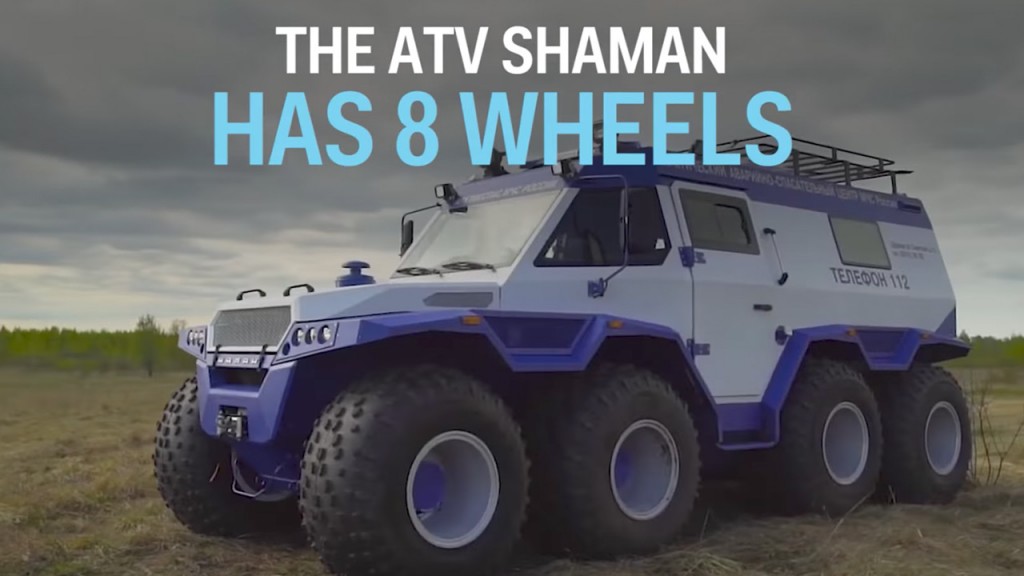 The Russian Centipede Off Road Truck Has 8 Wheels!