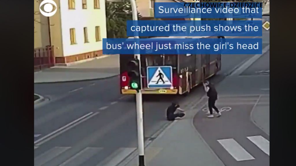 Teen Almost Gets Head Run Over By Bus