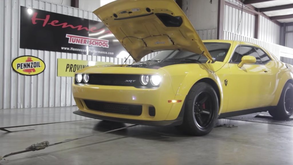The 880 Rear Wheel Hp Dodge Demon Hits The Chassis Dyno