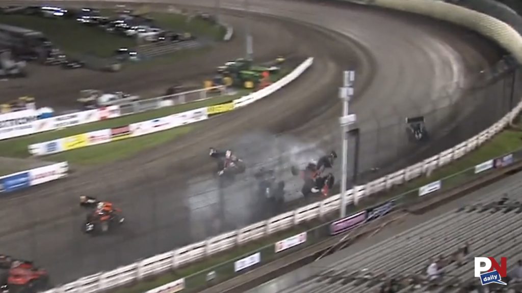 Wild Sprint Car Crash