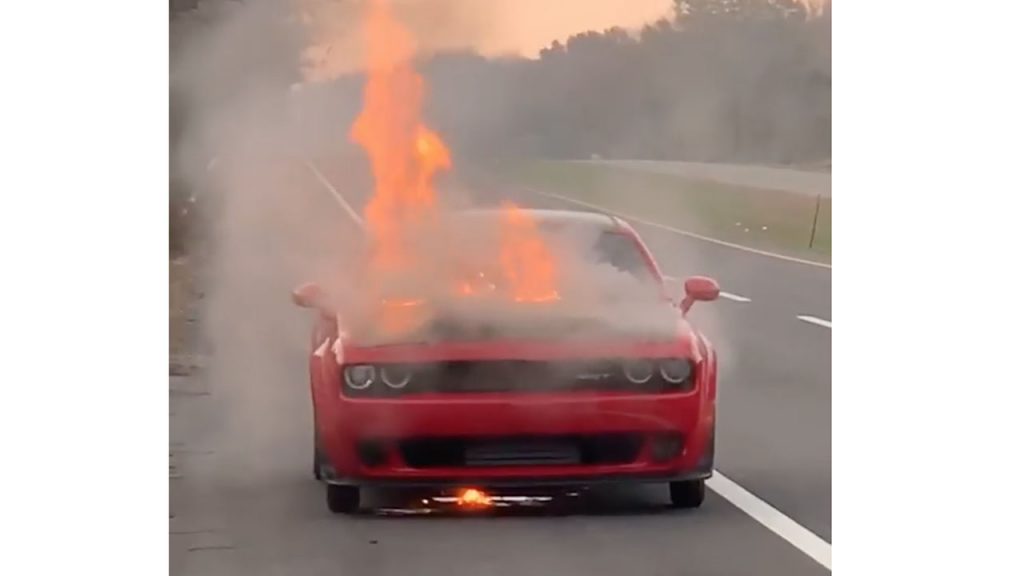 Watch In Horror As Dodge Demon Goes Up In Flames