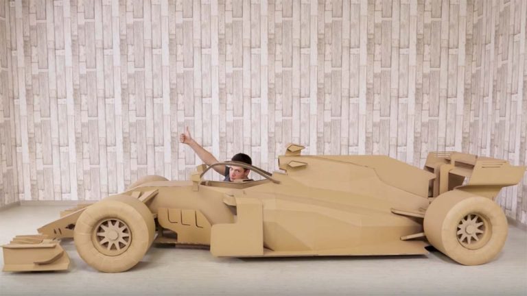 Watch This Man Build An Almost Life-Sized Formula 1 Car Out Of Cardboard