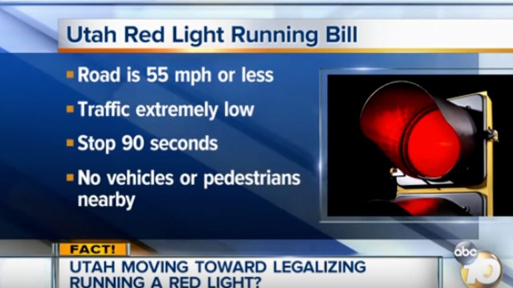 Is Utah Trying To Make Running Red Lights Legal?