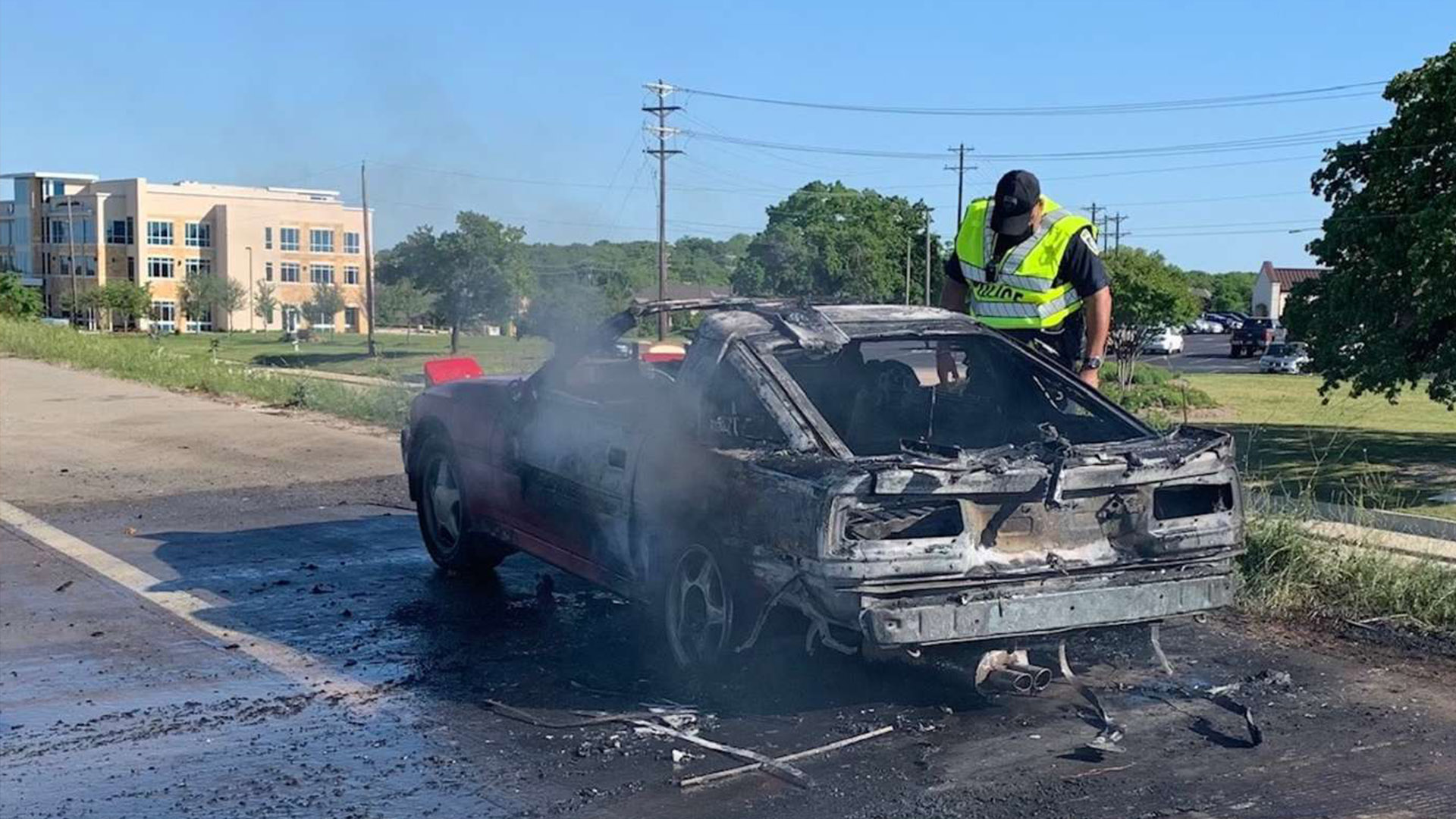 Toyota Supra Bursts Into Flames In Middle Of Texas Highway
