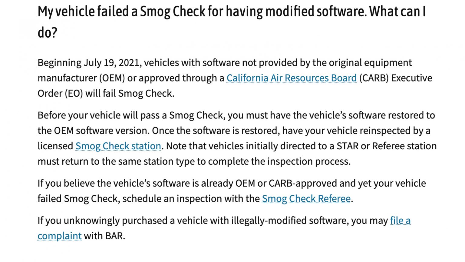 California Does It Again – Modified ECU’s Will Now Fail Emissions Tests