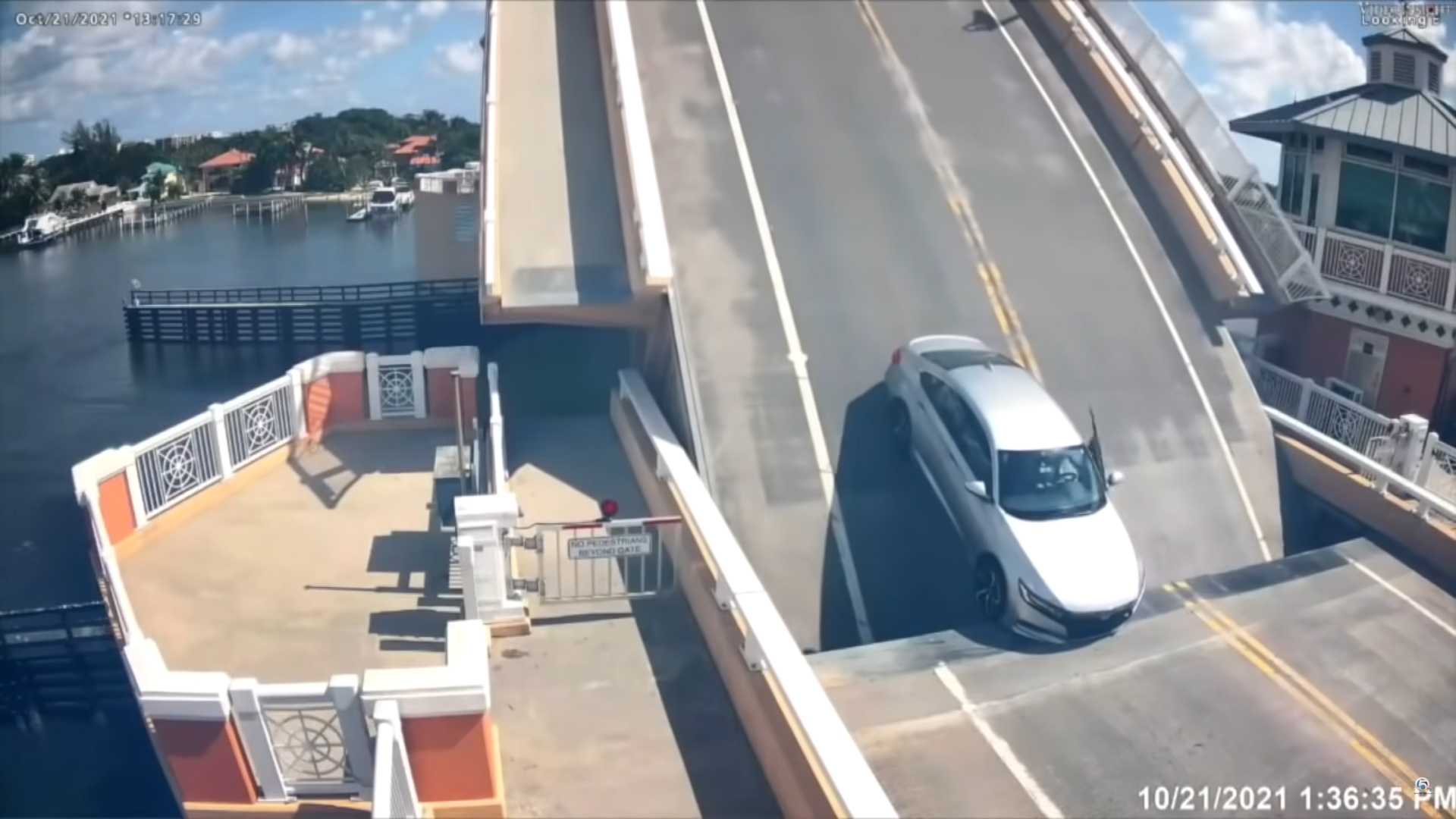 Florida Man’s Car Gets Stuck on Opening Drawbridge