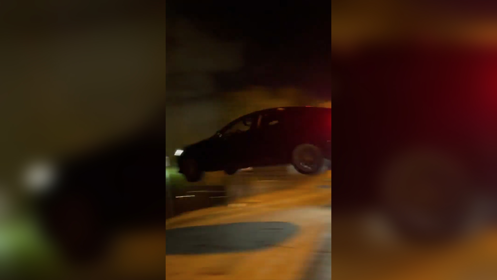 Dramatic Video Shows Airborne Tesla Driver Crashing into Parked Cars