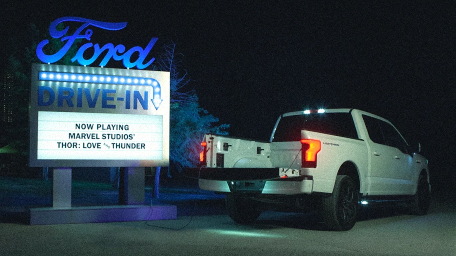Ford F-150 Lightning Powers Drive-In Screening of “Thor: Love and Thunder”